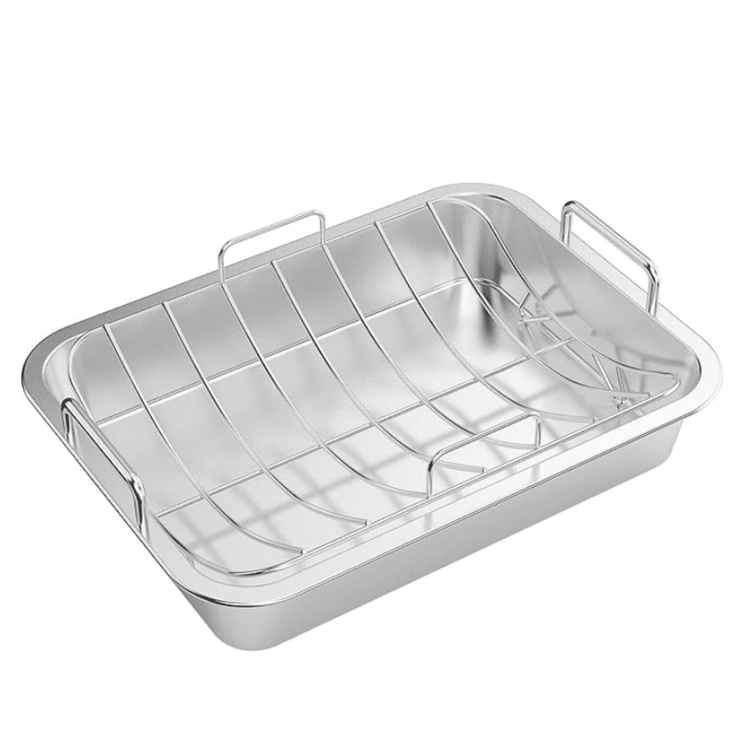 onlyfire Roasting Pan with U-Rack - Stainless Stebecue Bakeware Roaster ...