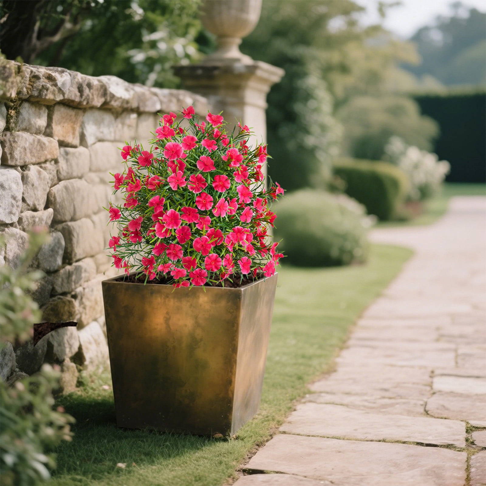 onlyliua Outdoor Artificial Flower, Red Plastic Ground Decoration ...