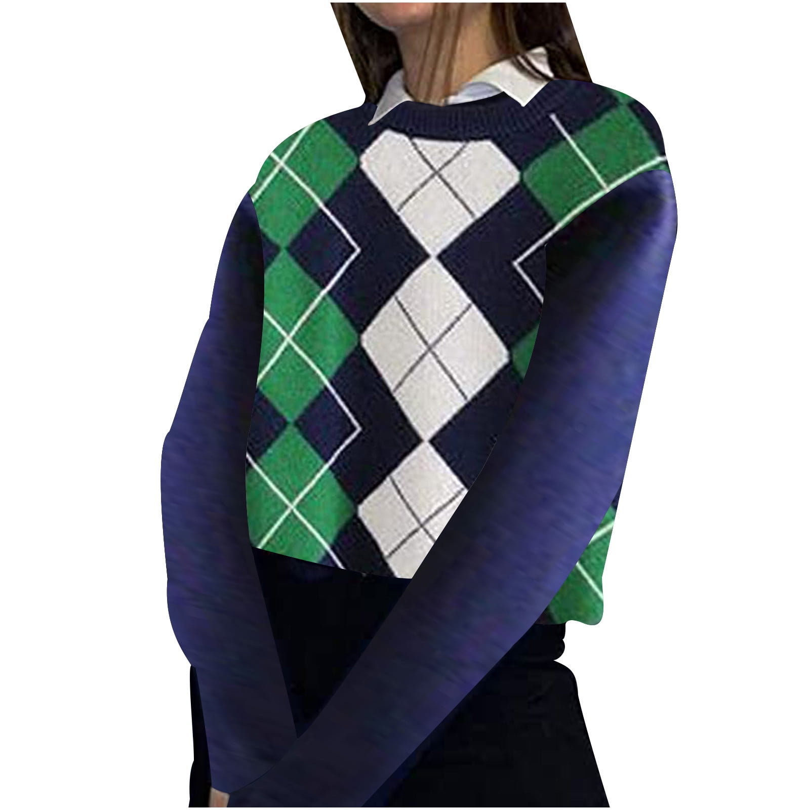 onlyliua Pullover Sweaters for Women Fashion Women's Argyle Pattern ... onlyliua Pullover Sweaters for Women Fashion Women's Argyle Pattern ...