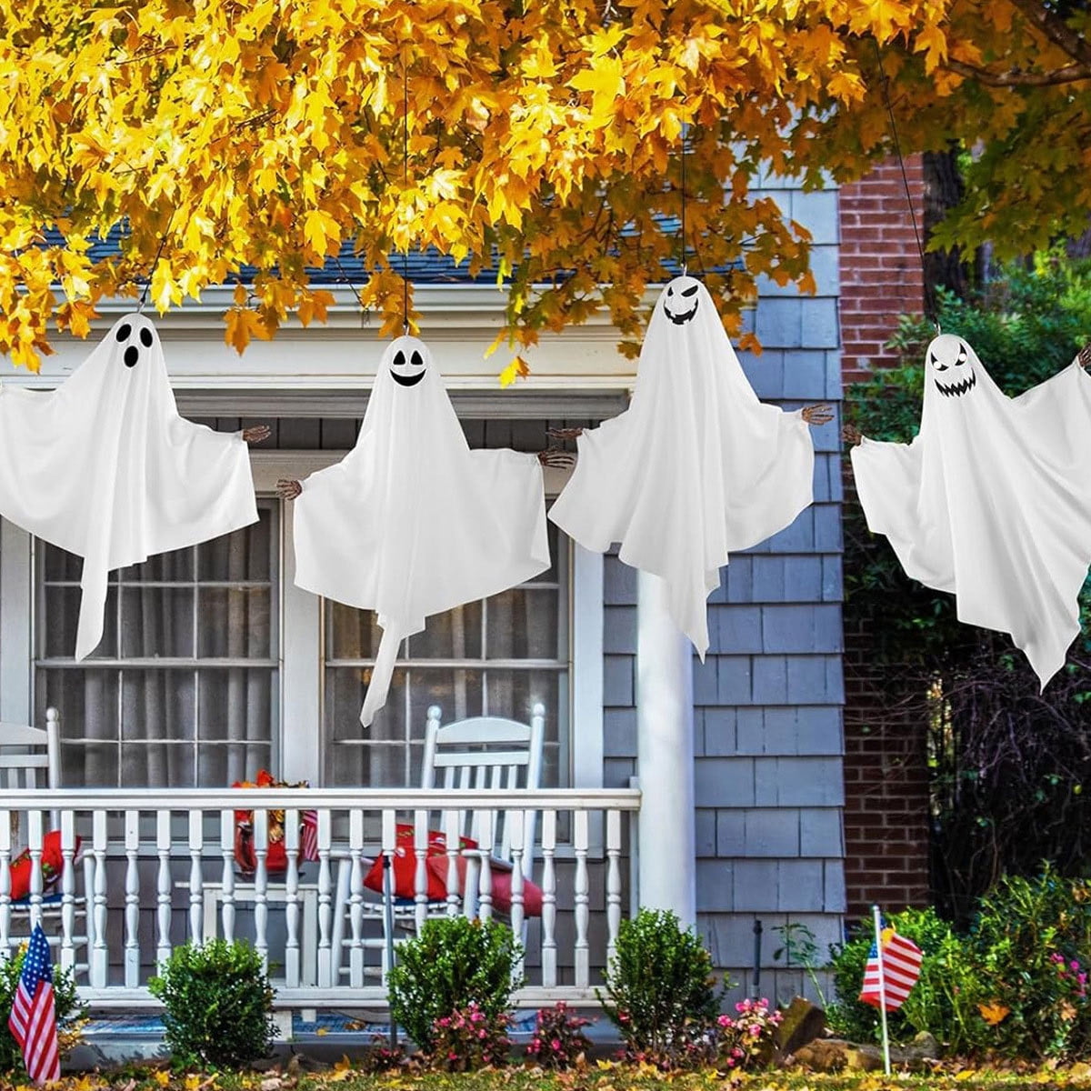 onlyliua Spooky Ghost Ornaments Set, Cute & Scary Ghost Suit, Poseable ...