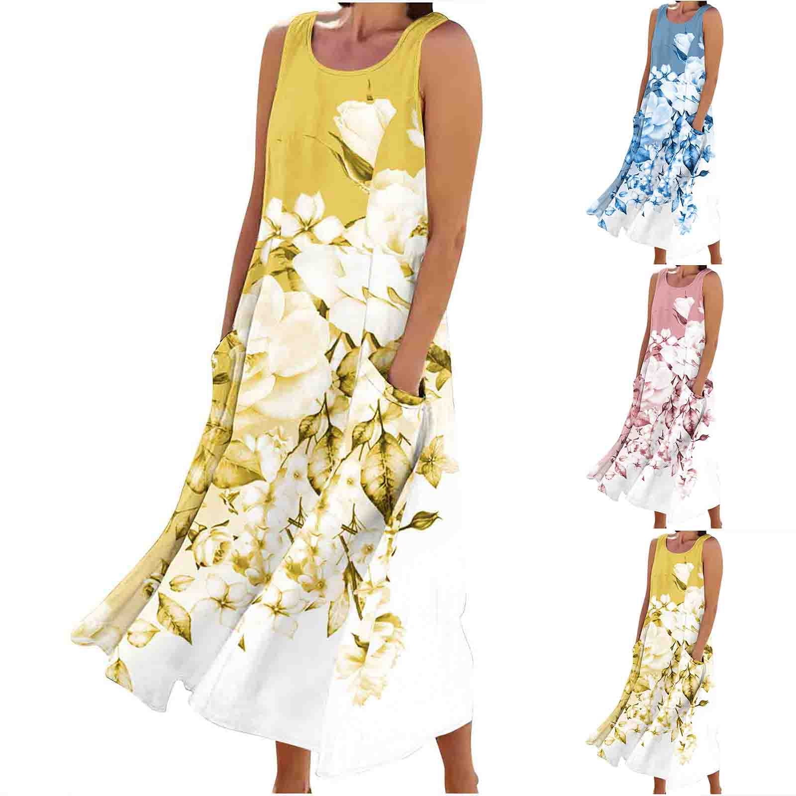 onlyliua Summer Saving Clearance Linen Dresses for Women 2025 Casual ...