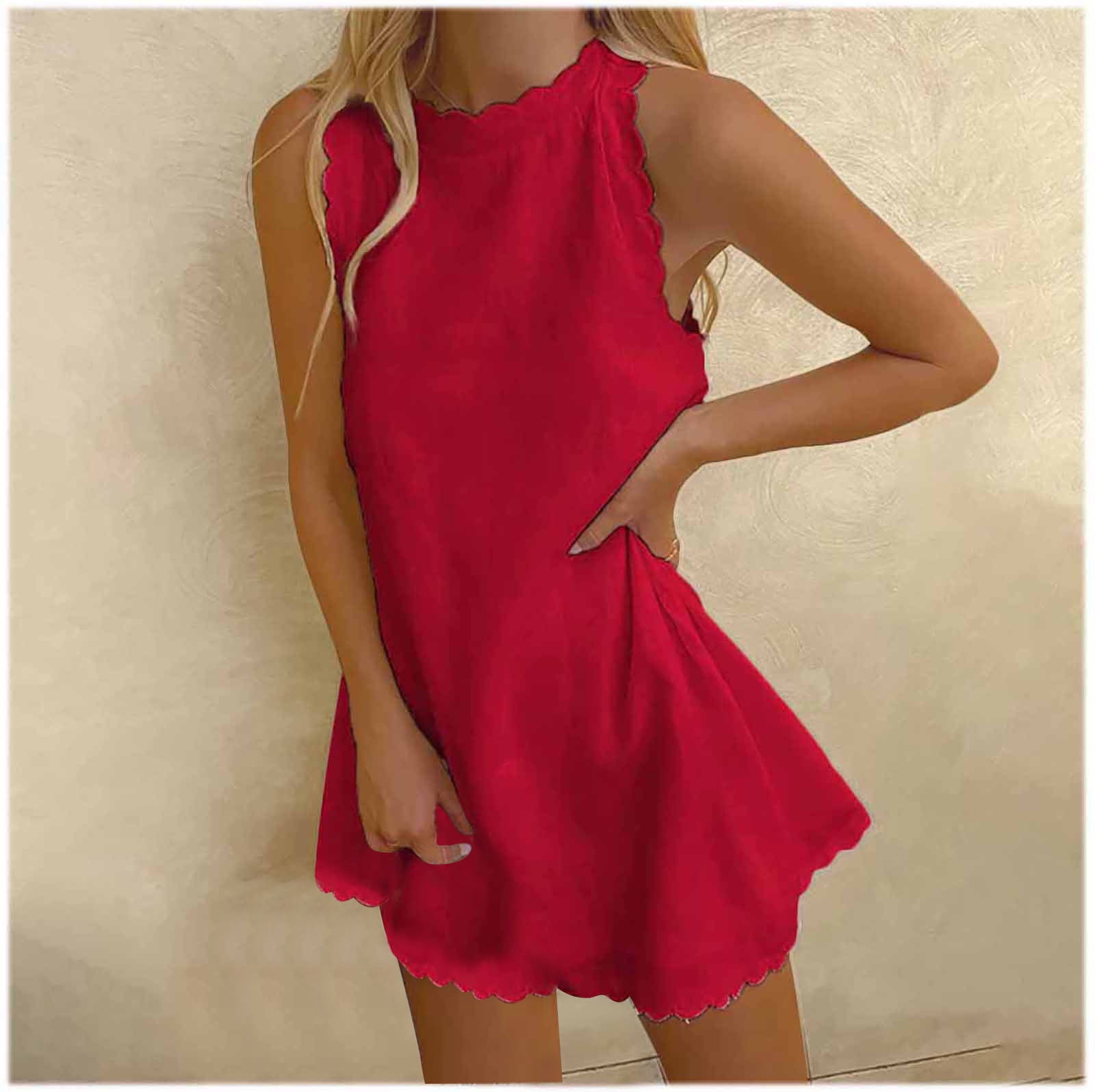 onlyliua Womens Clothes Clearance Fashion Solid Color Crew Neck Mid ...