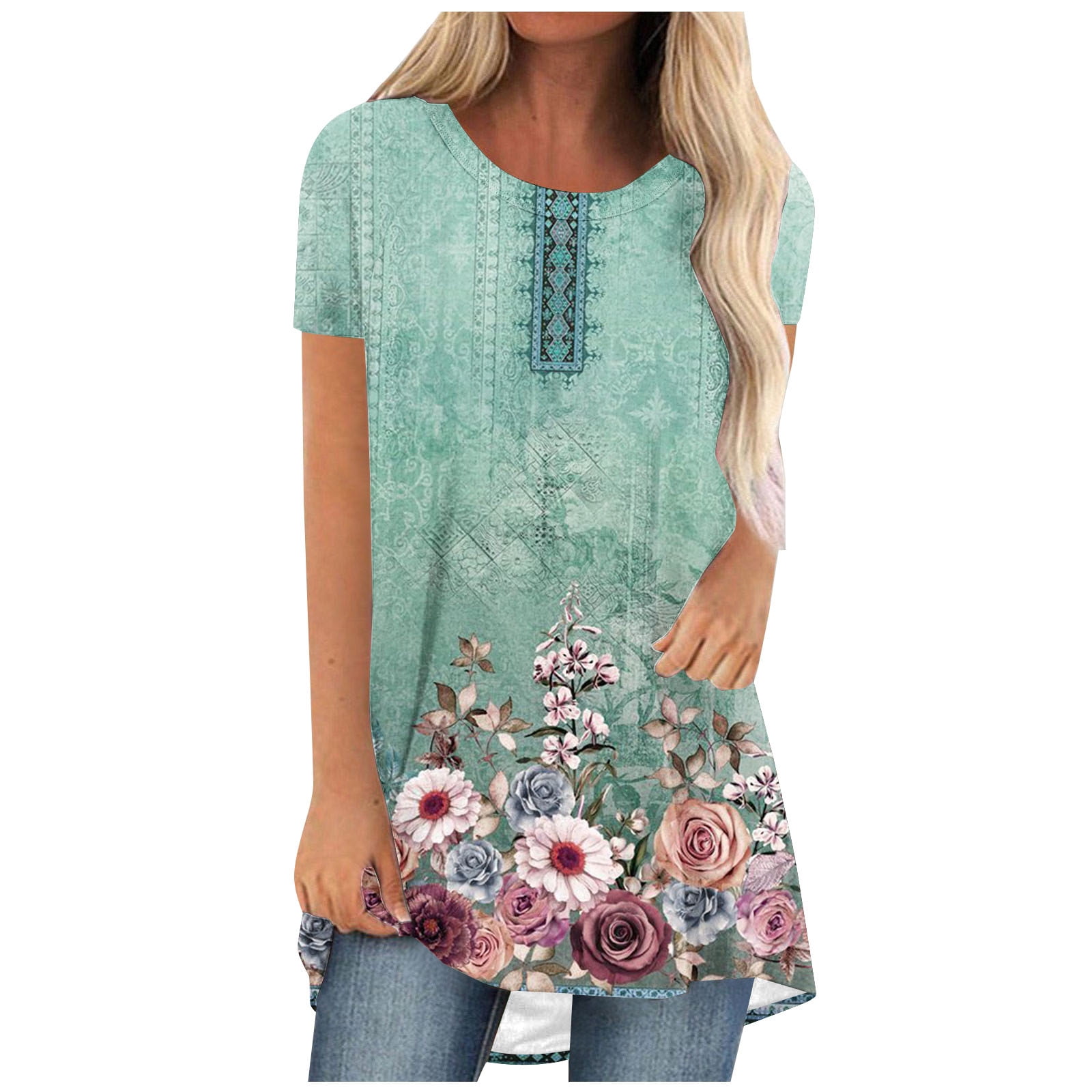 onlyliua Womens Long Tunics or Tops to Wear with Leggings, Casual Loose ...