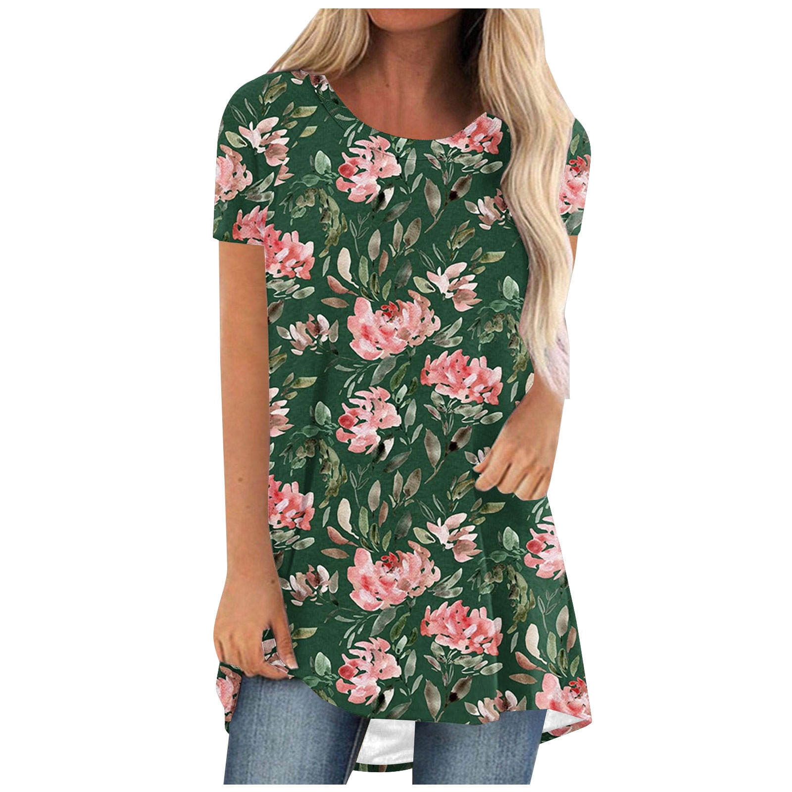 onlyliua Womens Long Tunics or Tops to Wear with Leggings, Casual Loose ...