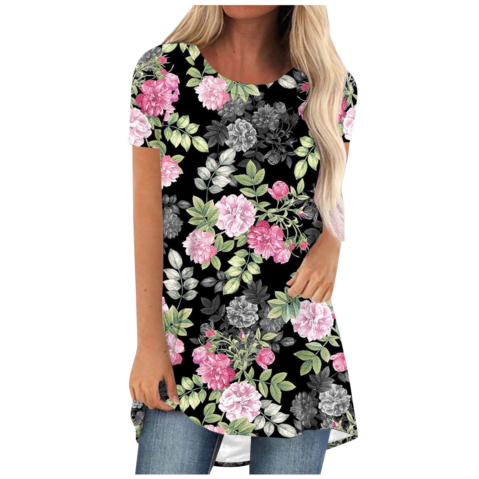 onlyliua Womens Long Tunics or Tops to Wear with Leggings, Casual Loose ...