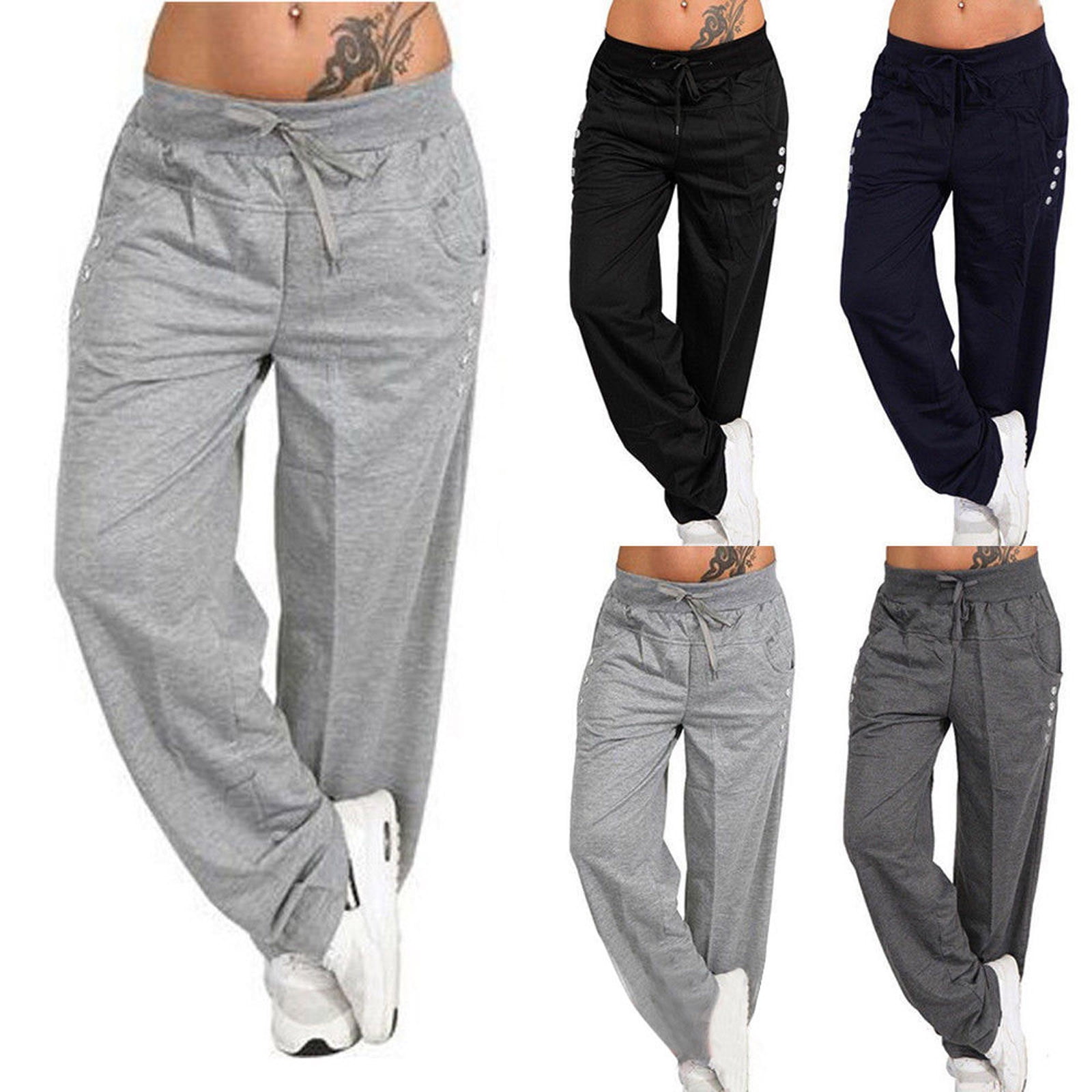 onlyliua Womens Pants Casual, Womens Casual Workout Wide Leg Pants with ...