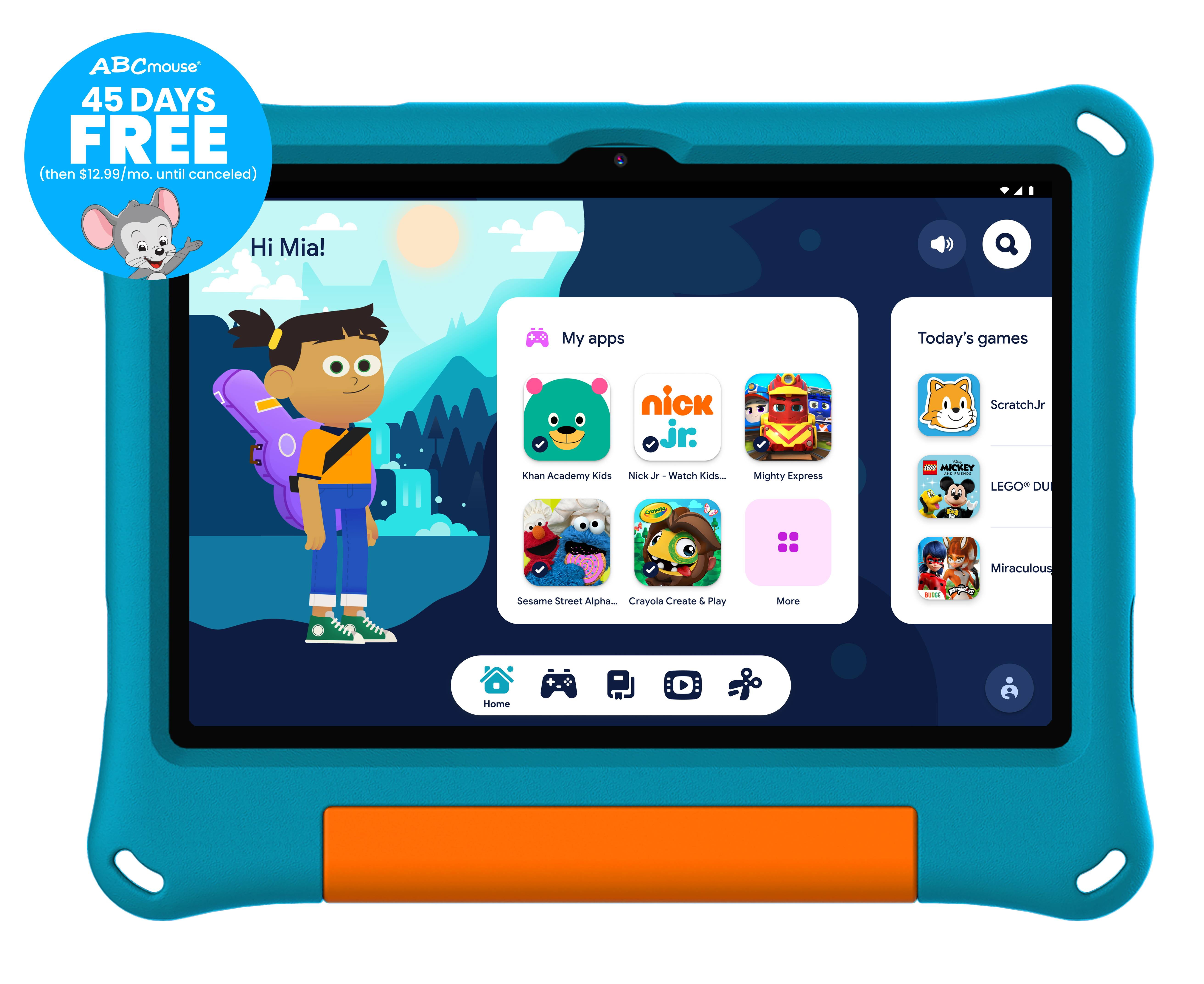 onn. 10.1" Kids Tablet, 32GB, (2024 Model) - Aqua - Walmart.com