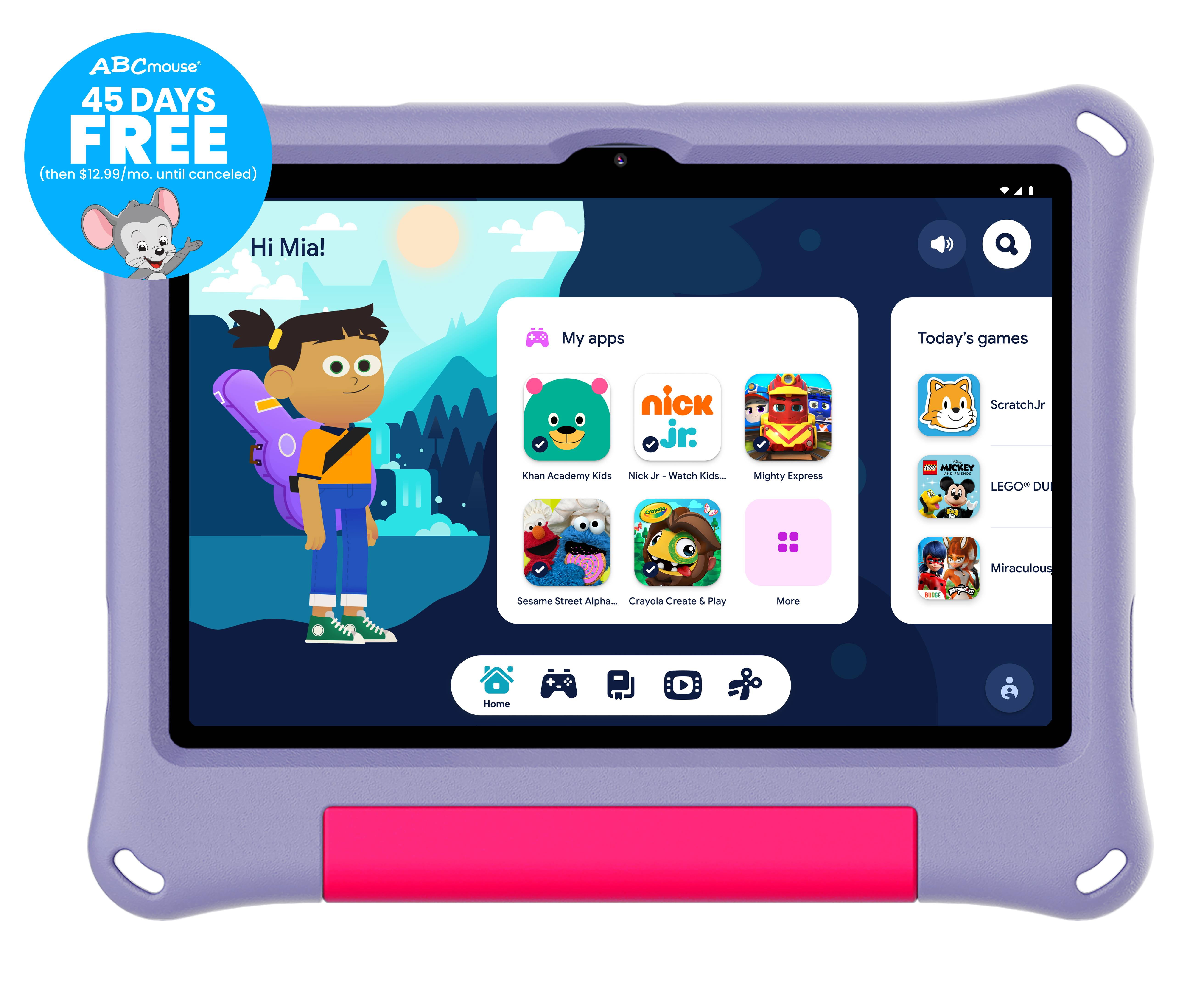 onn. 10.1" Kids Tablet, 32GB, (2024 Model) - Lavender - Walmart.com