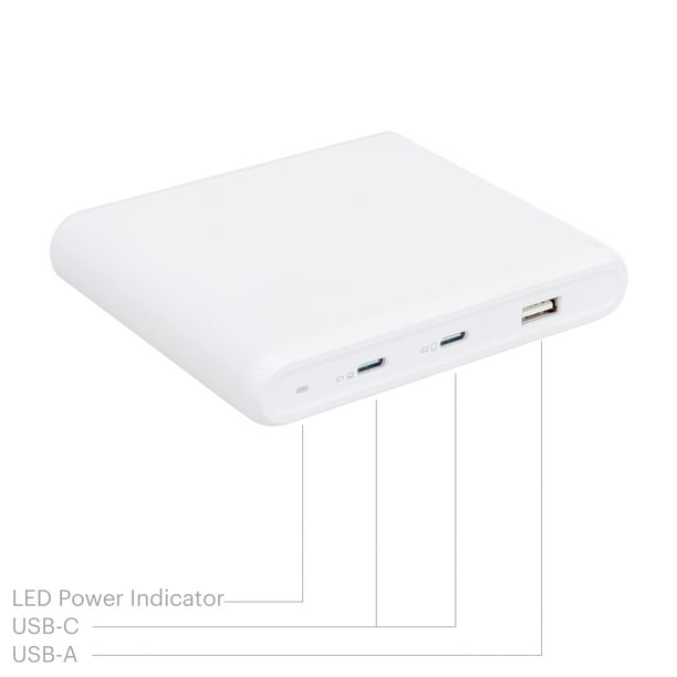 onn. 100W Multi-Port Charging Station 3-in-1 Charger, for Laptop and ...