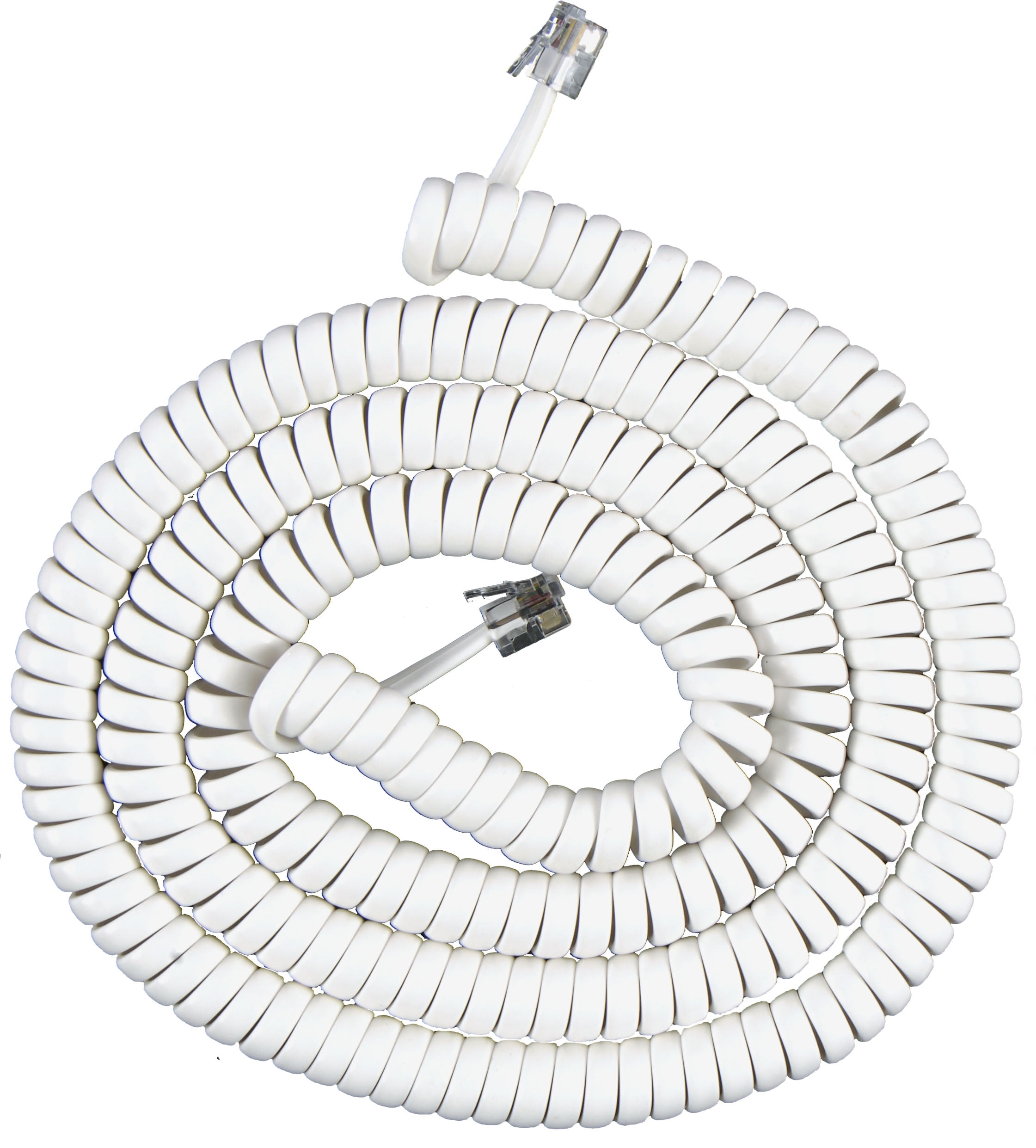 onn. 15ft Telephone Coiled Handset Cord, White, ONB16TE016 - Walmart.com