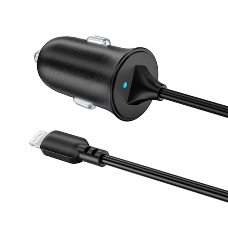 onn. Lightning Car Charger, 3 ft, Black - Walmart.com