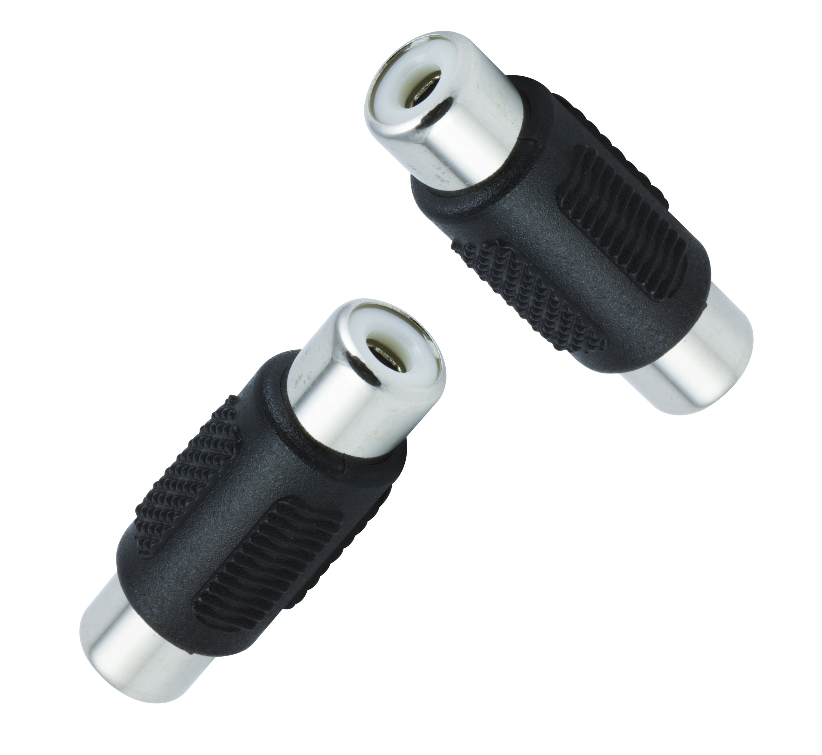 Onn 2 Pack RCA Audio Video Extension Connectors, Black, Textured Grip ...
