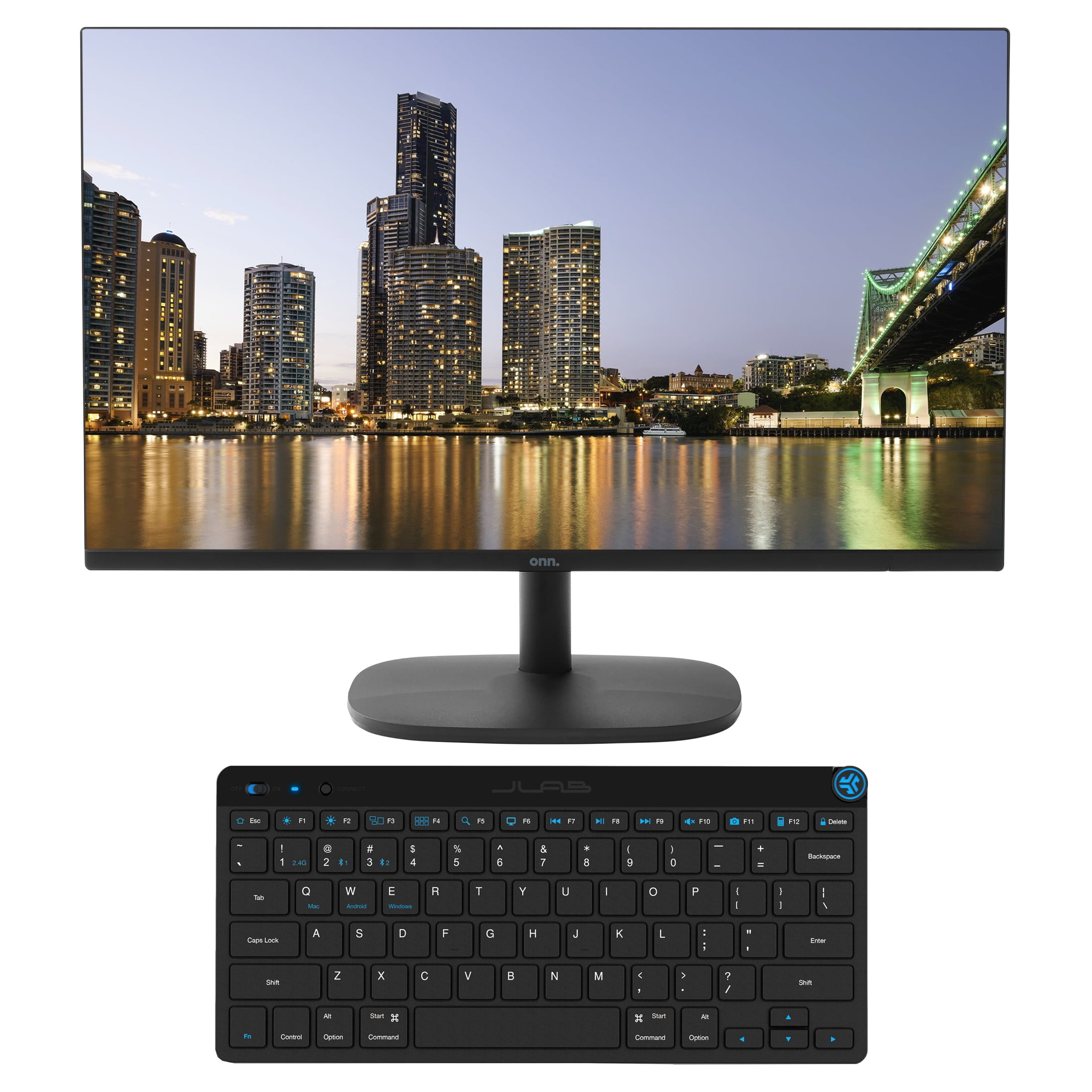 onn. 27" 1080p VGA/HDMI 75hz FHD Monitor, includes 6ft HDMI cable and ...