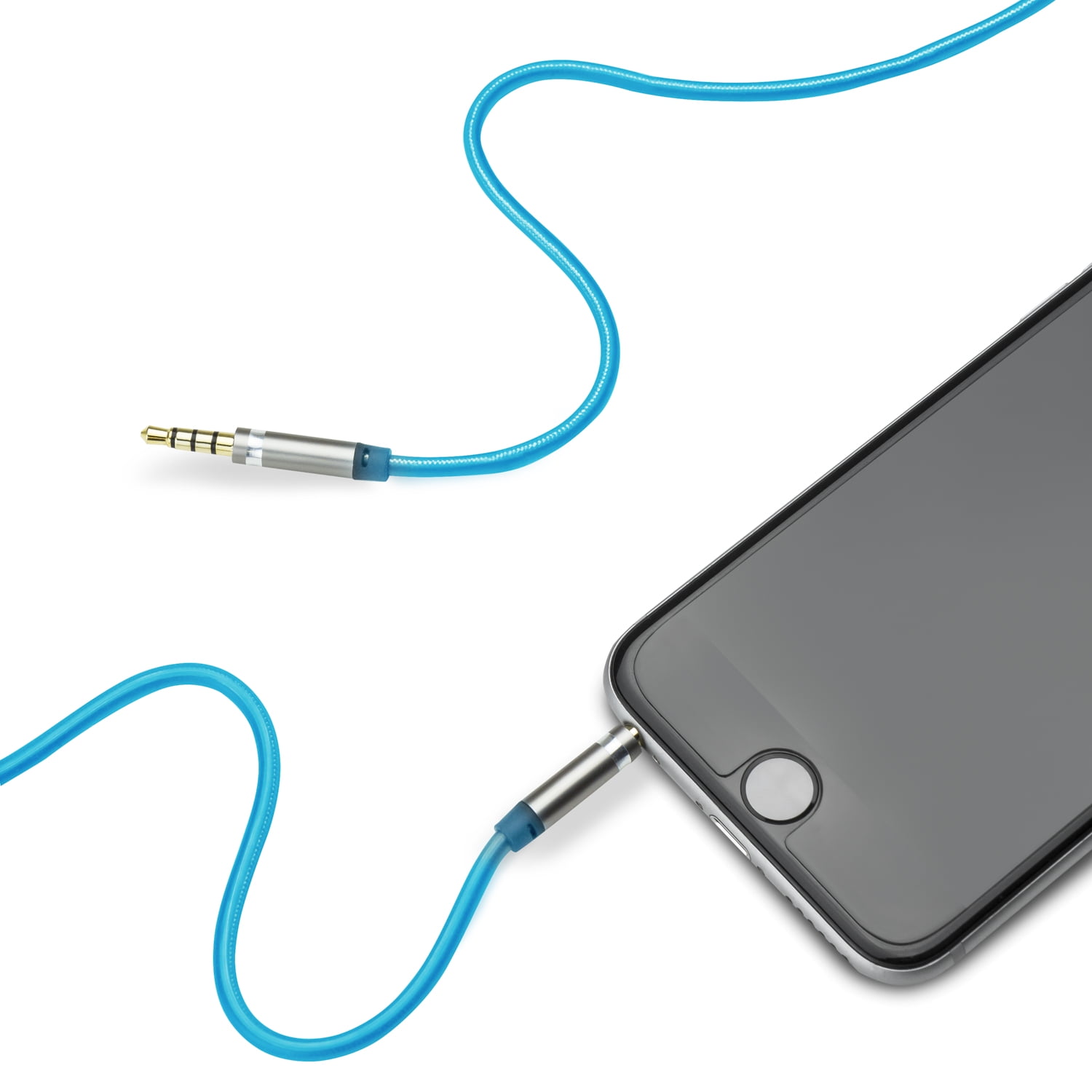 onn. 3.5mm Light Up Illuminated Auxiliary Audio Cable, 4-Feet - Walmart.com