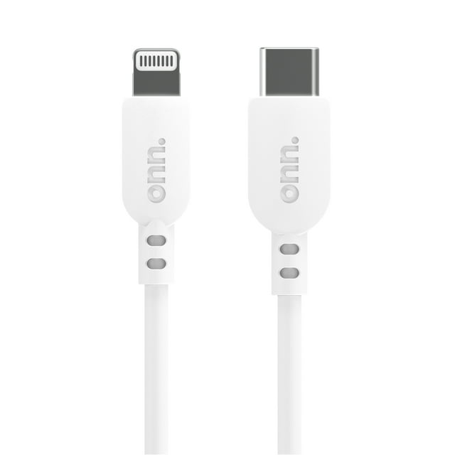 onn 3' Lightning to USB-C Charging Cable,Soft Touch Material, MFI ...