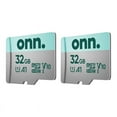 Onn+ 32GB Class 10 U1 MicroSDHC Memory Card 2-Pack with Adapter for HD ...