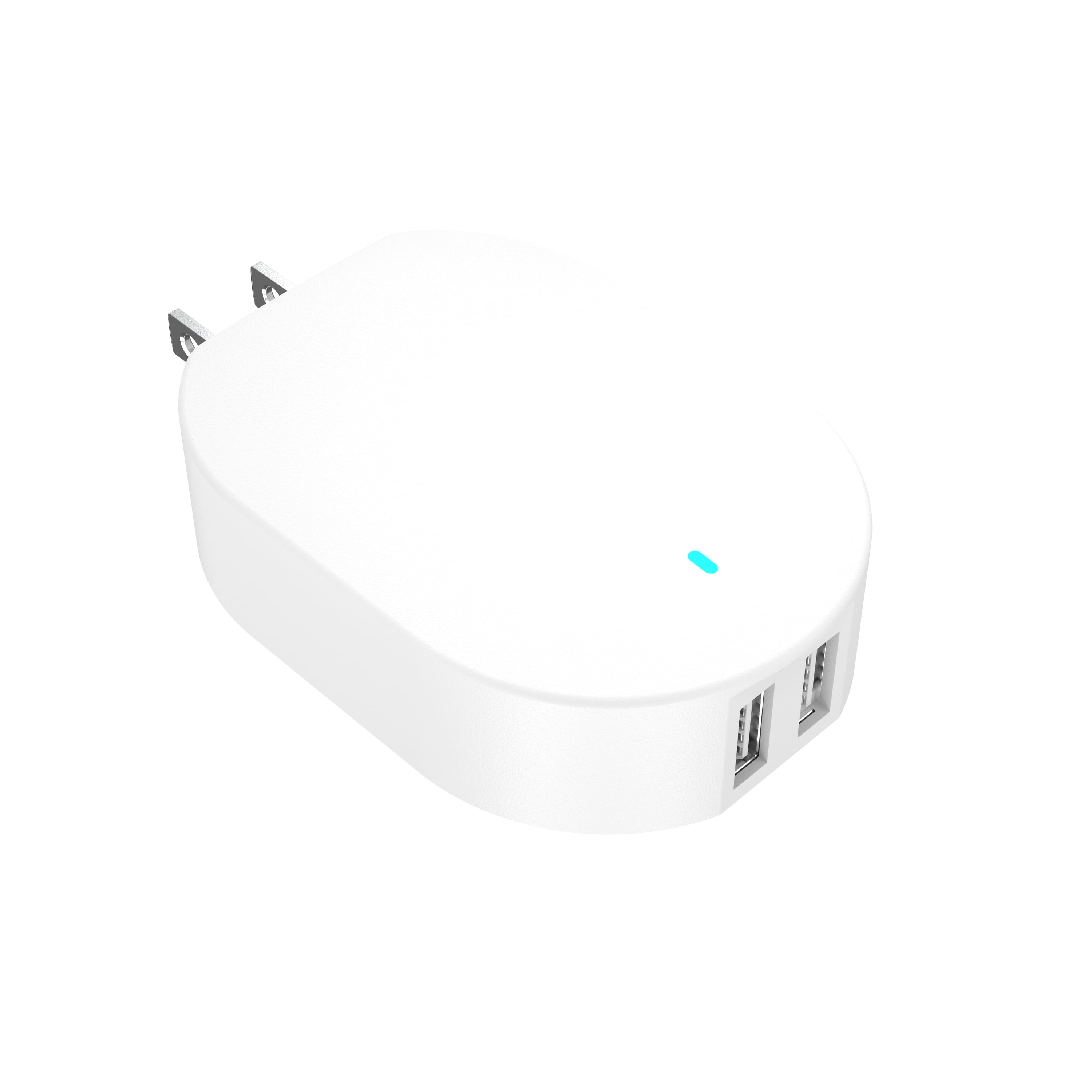 onn 24W Dual USB-A Port Wall Charger, Foldable Plug, White - Walmart.com