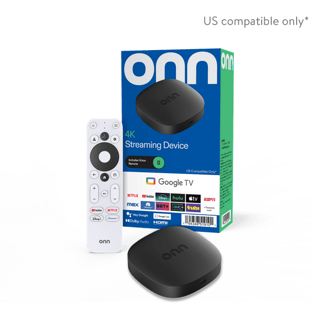 onn 4K Streaming Device, Google TV - Fast Streaming, Ultra HD, 8GB ...