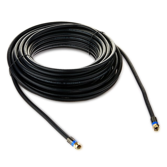 onn. 50' Quad Shield Coaxial Cable, Black - Walmart.com