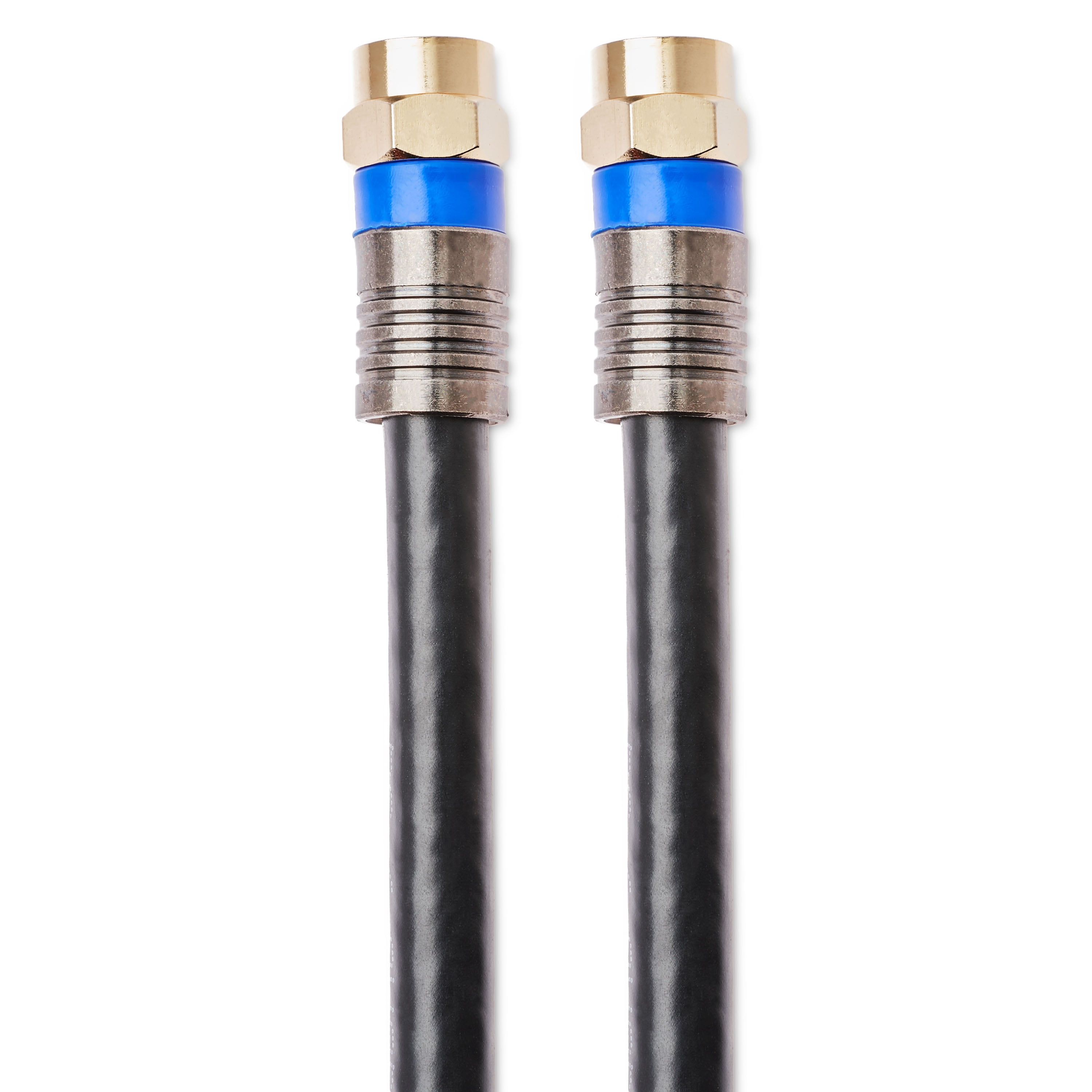 onn. 50' Quad Shield Coaxial Cable | Black - Walmart.com