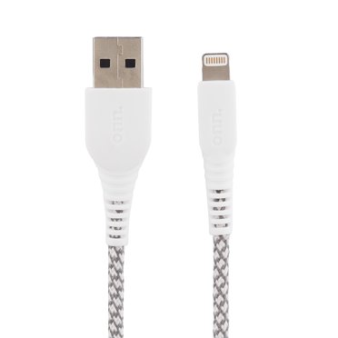 onn. 6' Braided Lightning to USB Cable, Aqua - Walmart.com