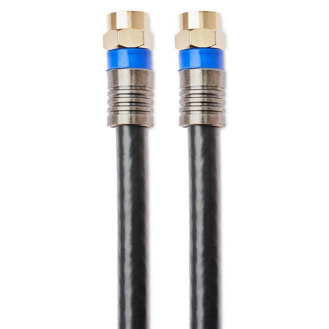 onn. 6' Quad Shield Coaxial Cable | Black - Walmart.com