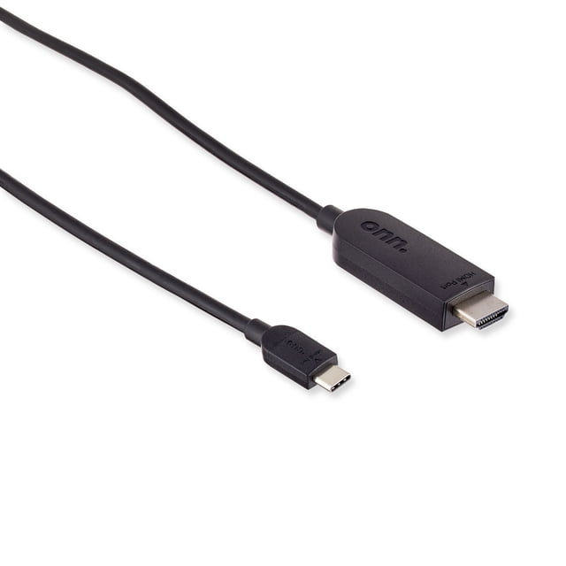 onn. 6' USBC to HDMI Male Connector Cable, Black, 1Piece Per Pack ...