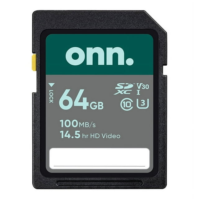 onn. 64GB Class 10 U3 SDXC Flash Memory Card - Walmart Business Supplies