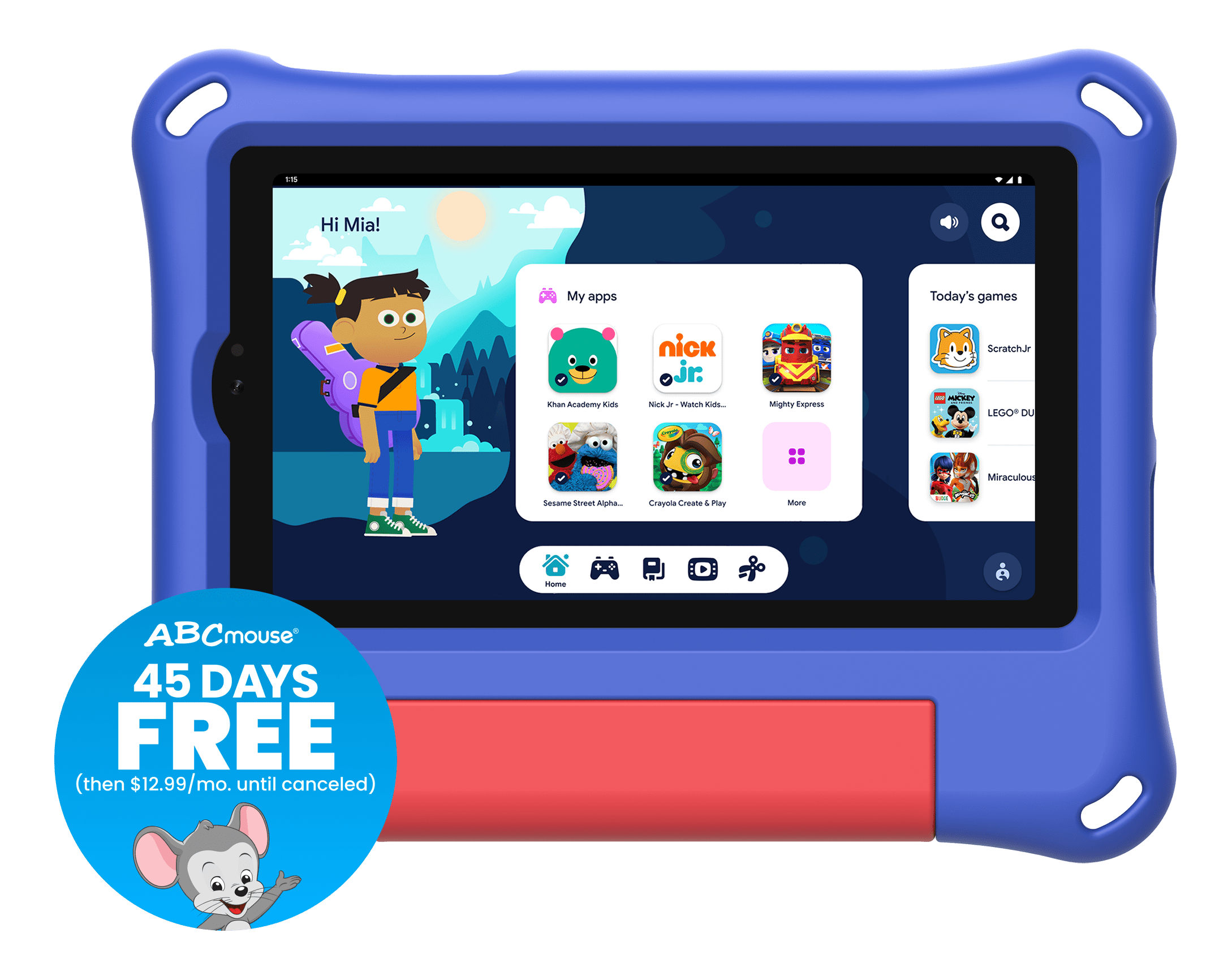 onn 7" Kids Tablet, 32GB, (2024 Model) - Blue - Walmart.com