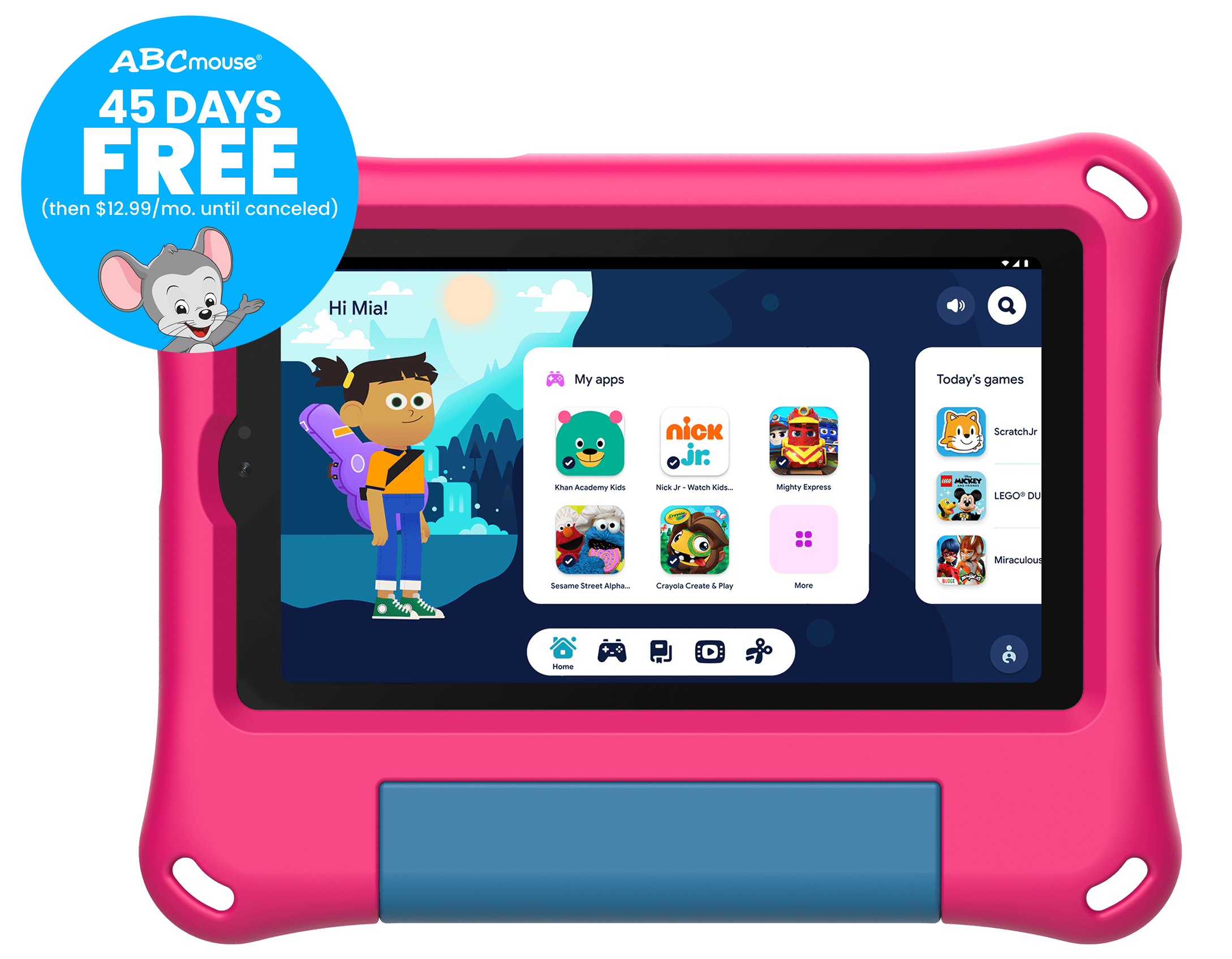 onn. 7" Kids Tablet, 32GB, (2024 Model) - Pink - Walmart.com