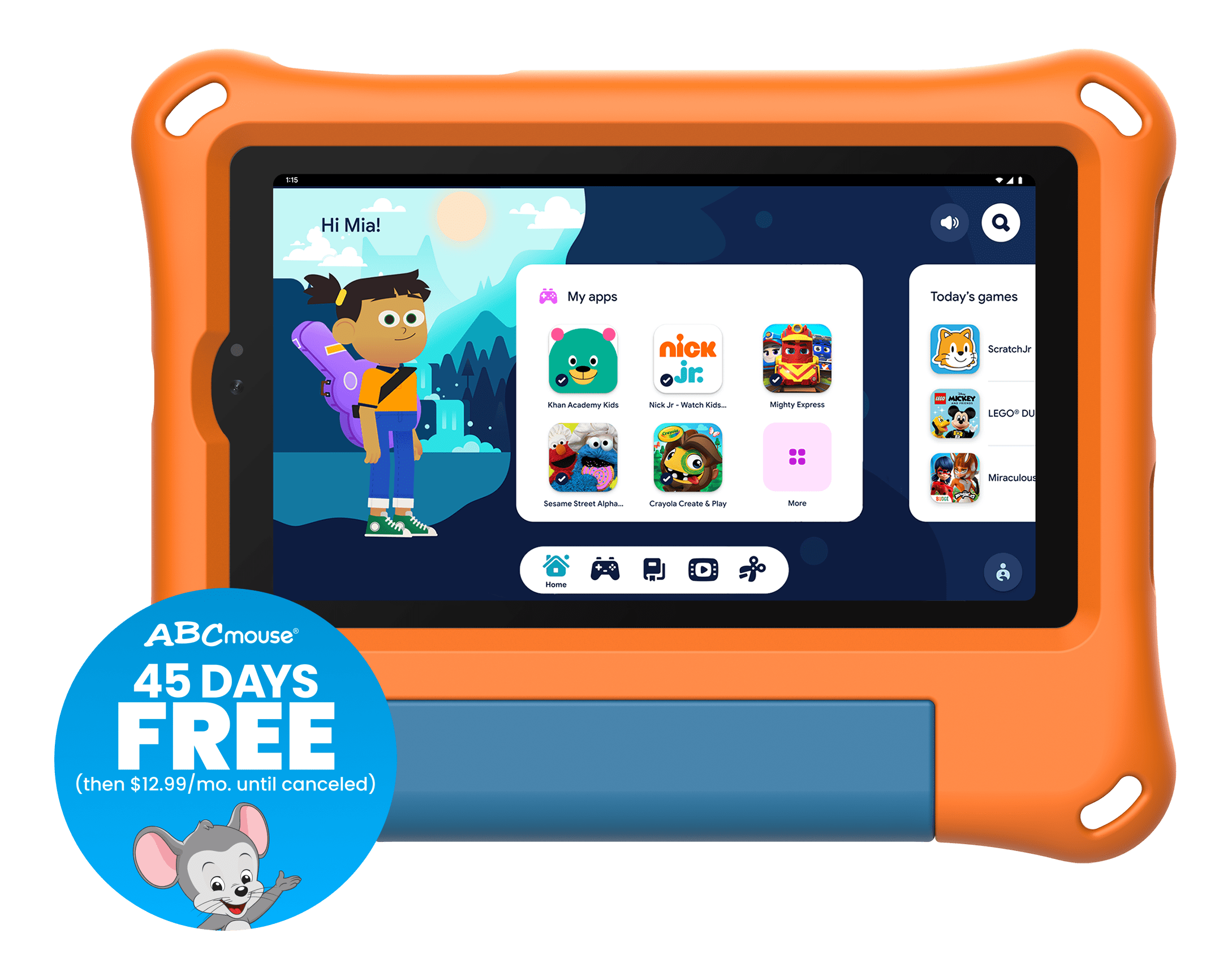 onn 7" Kids Tablet, 32GB (2024 Model) - Orange - Walmart.com