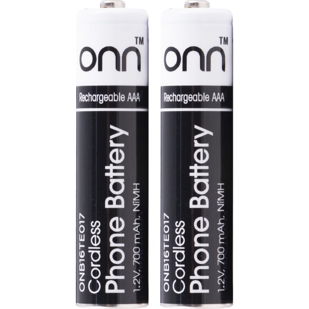onn. Cordless Phone Battery, 2.4V Aaa Nimh Rechargeable - Walmart ...