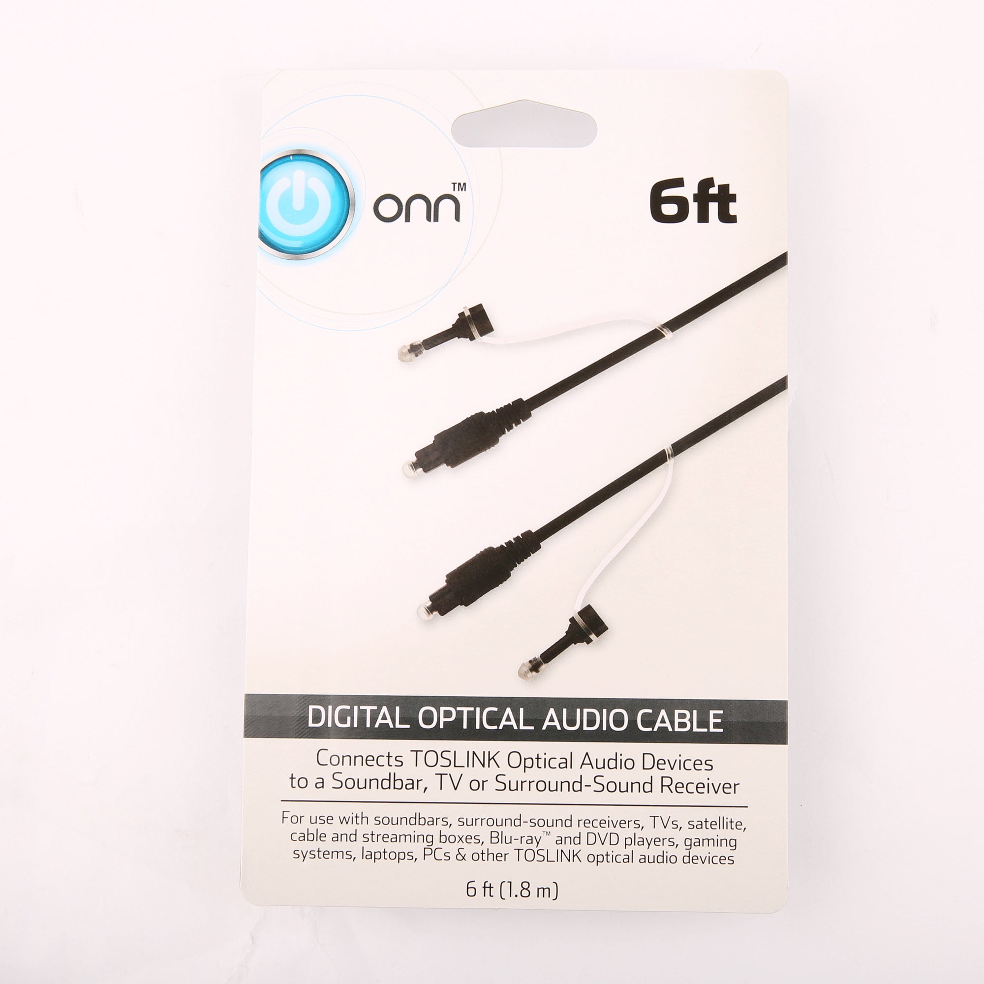 onn. Digital Optical Audio Cable, 6 Feet - Walmart.com