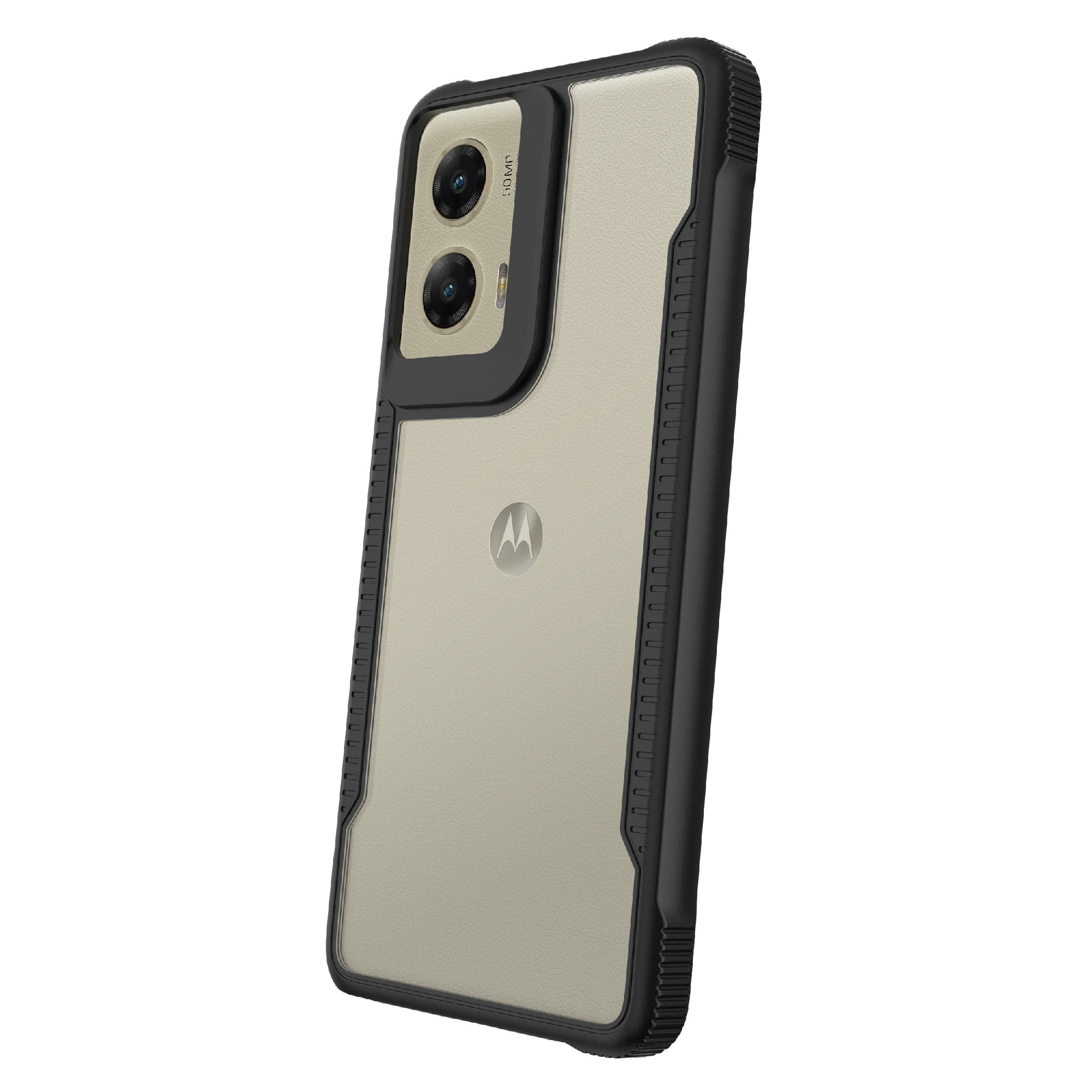 Onn+ Dual-Layer Phone Case for moto g STYLUS 5G (2024) Black Clear with ...