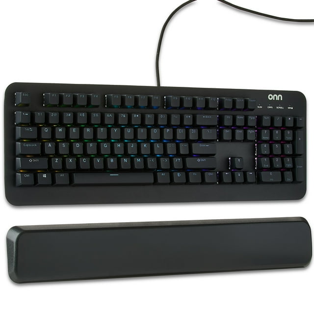 onn. Gaming Mechanical Keyboard with Blue Switches, Adjustable 16.8M ...