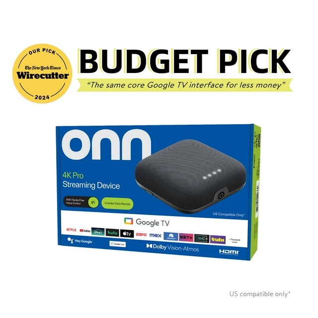 onn 4K Pro Streaming Device, Google TV - Ultra-fast Streaming, Stunning ...