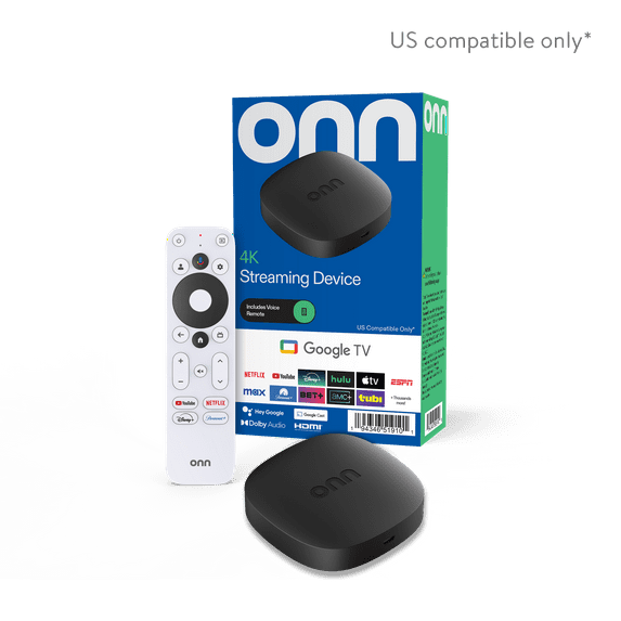 Onn+ 4K Streaming Device with Google TV, Dolby Vision HDR10+, Ultra HD ...