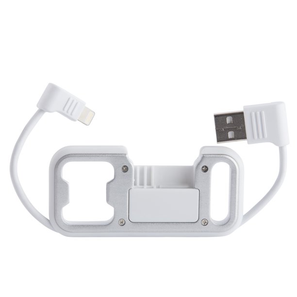 onn. Keychain Sync & Charge Cable with Lightning Connector, White ...