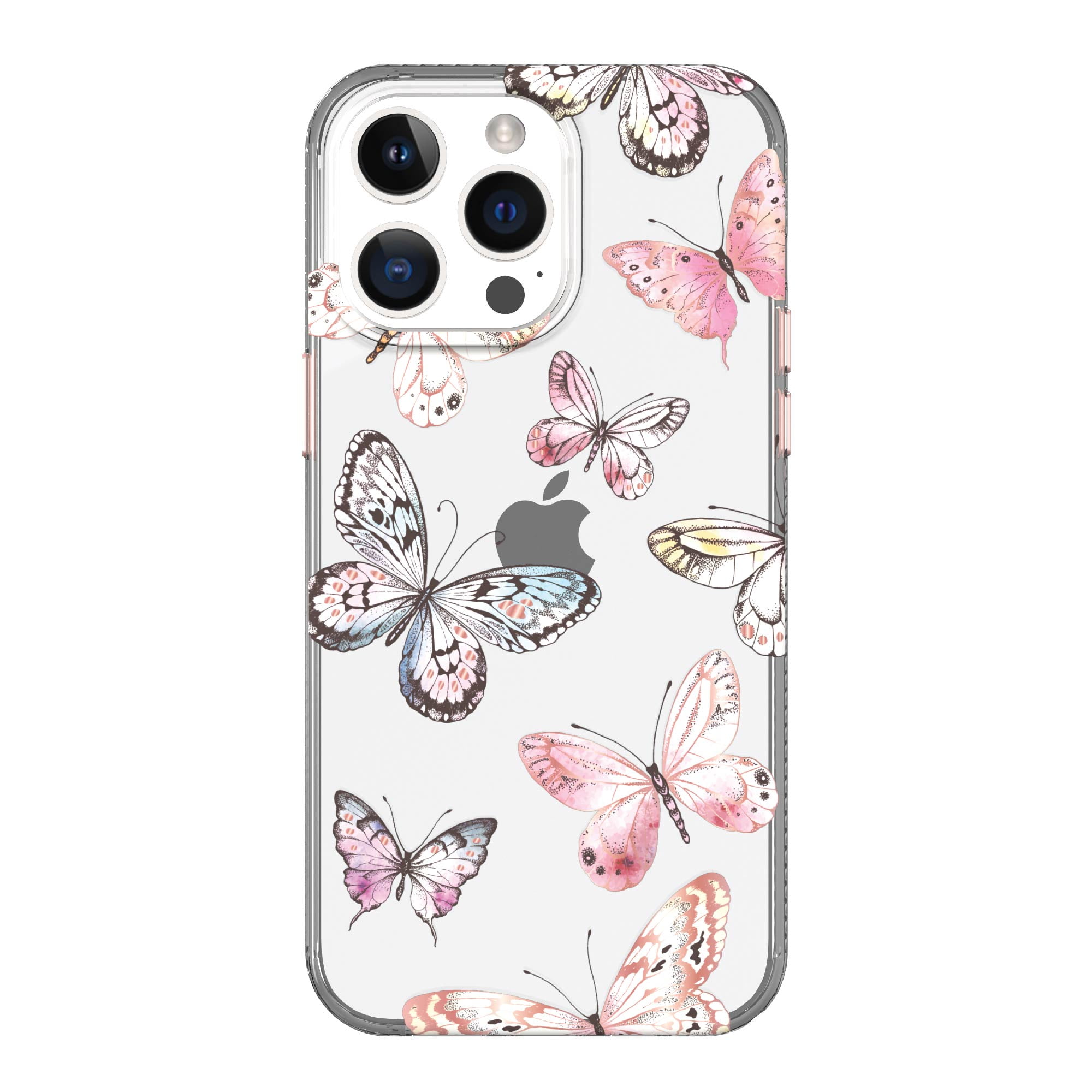 onn. Light Pink Butterfly Phone Case for iPhone 14 Pro Max - Walmart.com