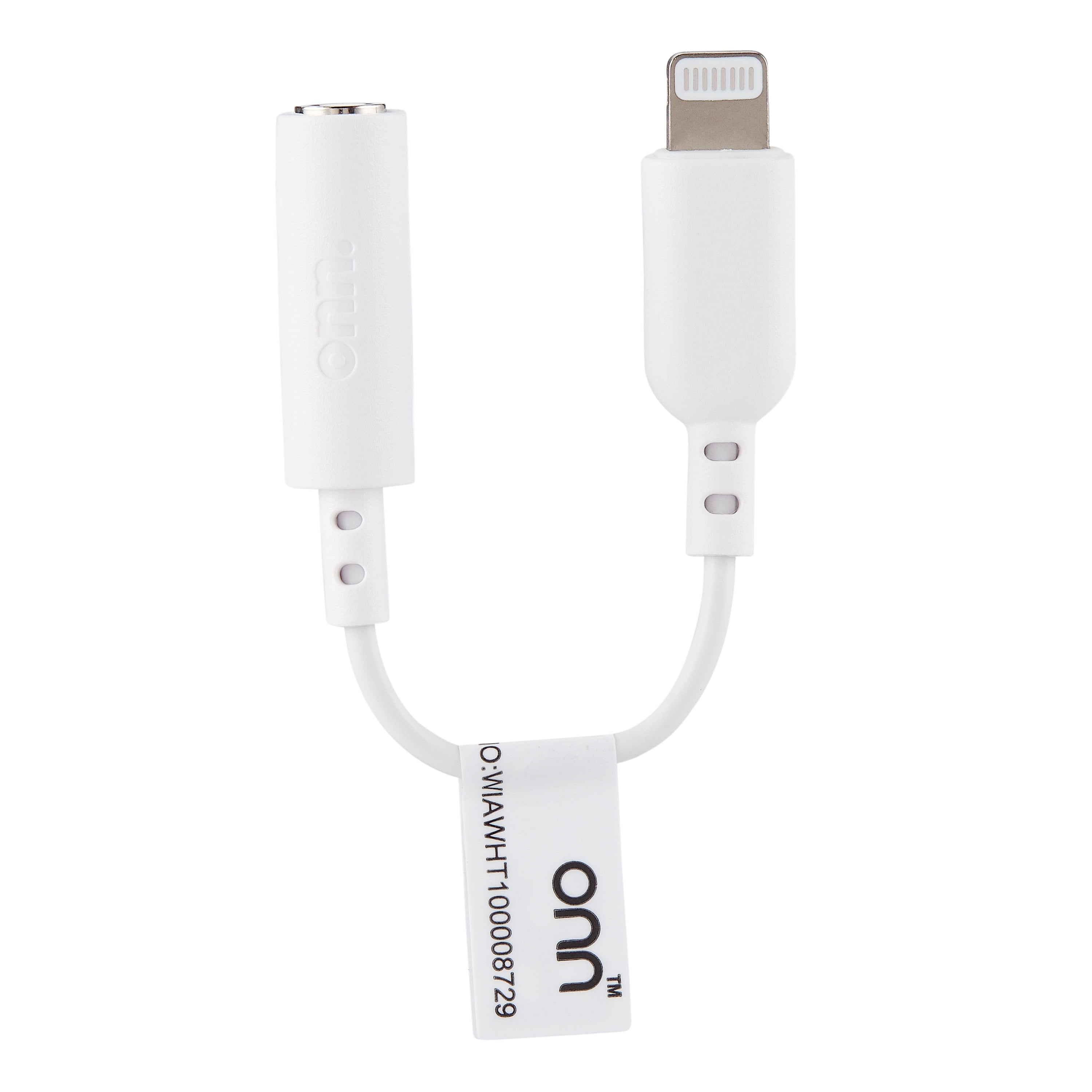 onn. Lightning to 3.5mm AUX Adapter - White - Walmart.com