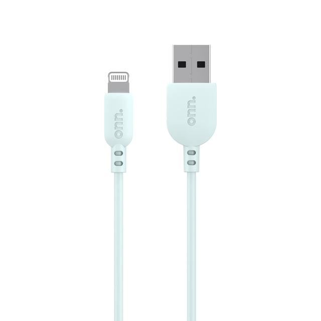 onn LTG Cable 3' Lightning Connector to USB Cable Aqua Mfi Certified ...