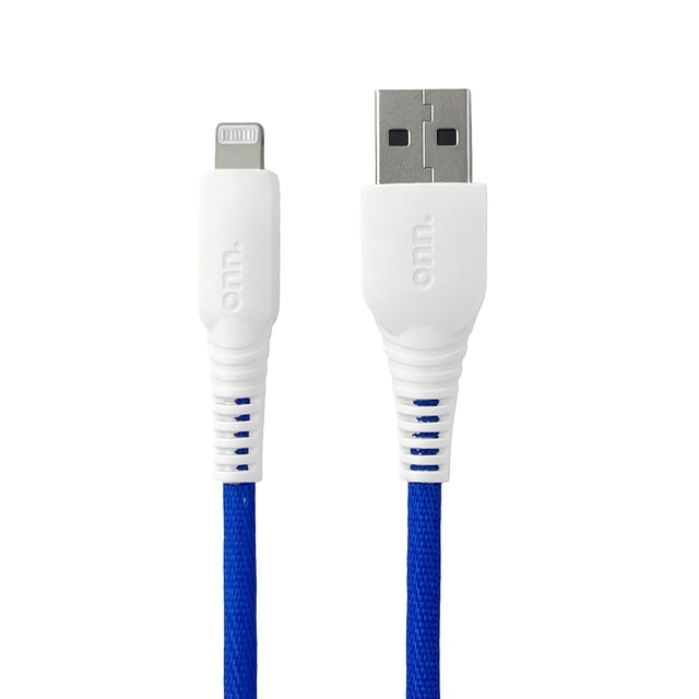 onn. Lightning to USB Rainbow Charging Cable, Blue, 6' - Walmart ...