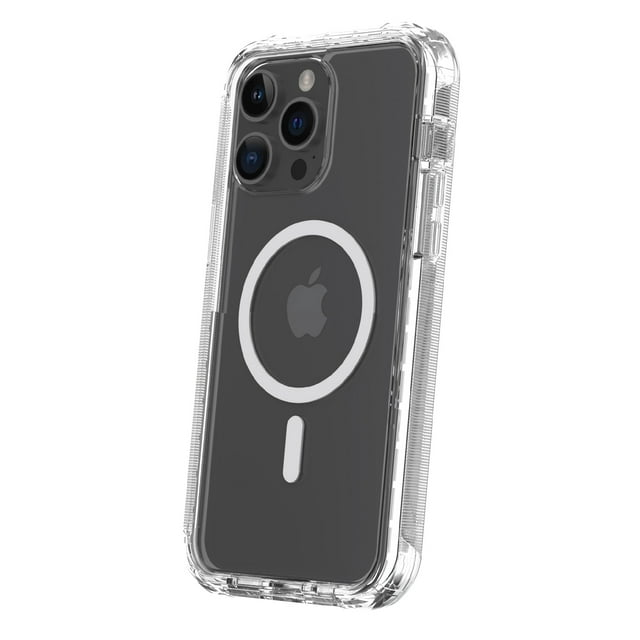 onn. MagSafe Compatible Rugged Phone Case for iPhone 15 Pro, Clear ...