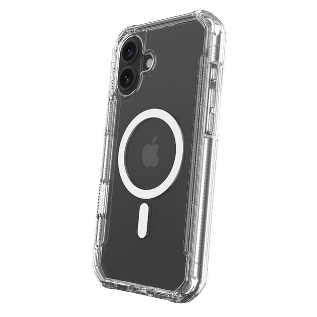 onn. MagSafe Compatible Rugged Phone Case for iPhone 16 Plus - Clear ...