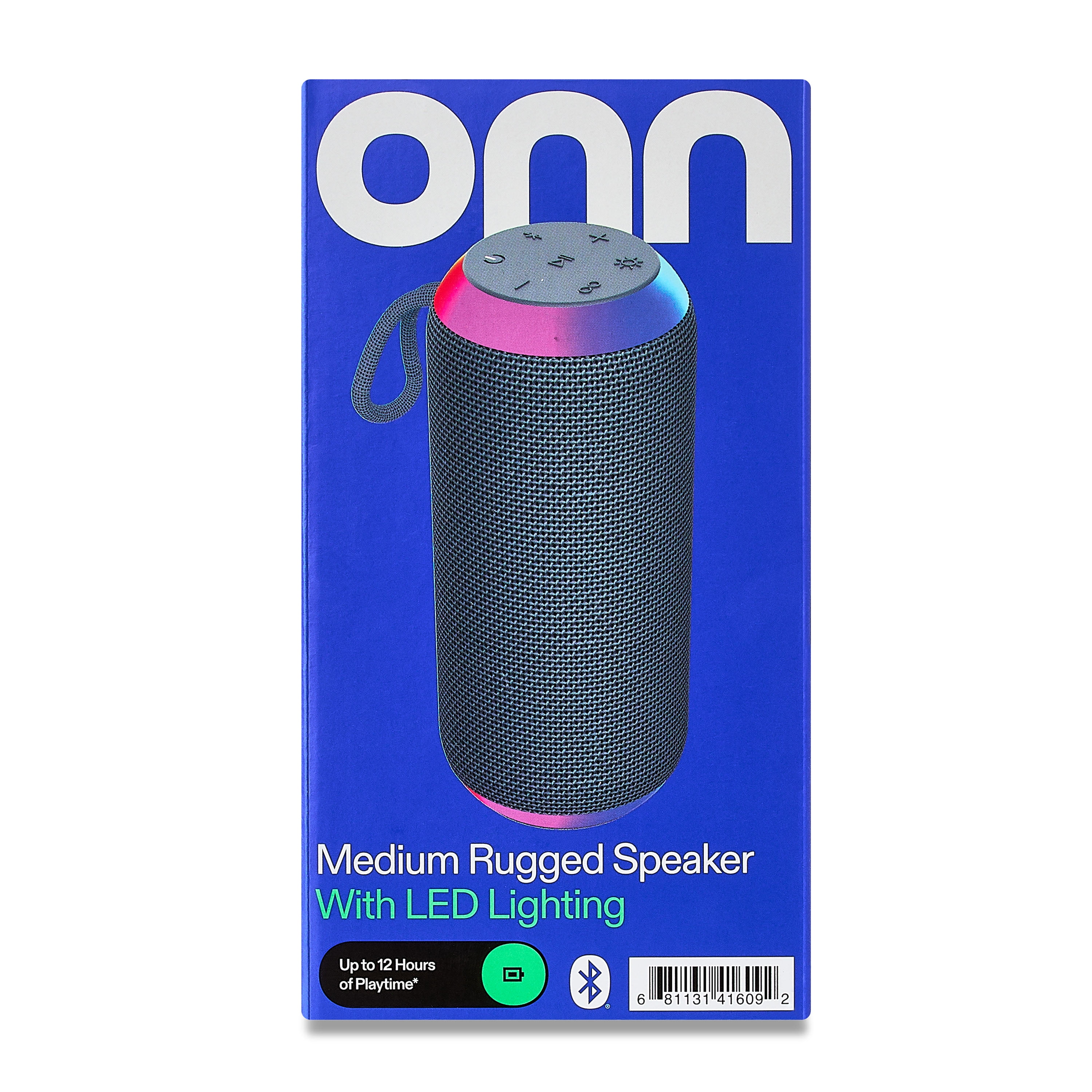 onn. Medium Rugged Speaker with LED Lighting, Gray - Walmart.com