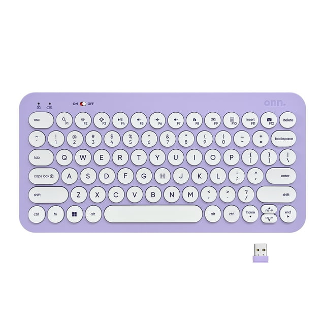 onn. Mini Compact Wireless Office Keyboard, Lavender - Walmart.com