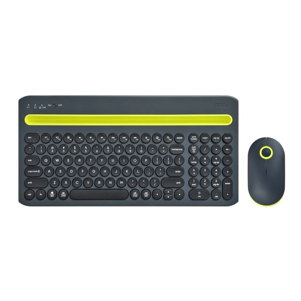 onn. Multi-Device Wireless Full-Size Keyboard and 3-Button Mouse Set ...