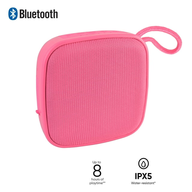 onn. Pink Flame Rugged Mini Wireless Bluetooth Speaker with TWS ...