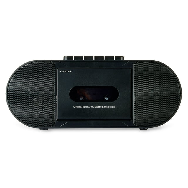 onn. Portable CD/Cassette Boombox with Bluetooth Wireless Technology ...
