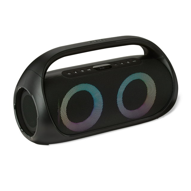 onn Portable FM Boombox with LED Lighting - Walmart.com